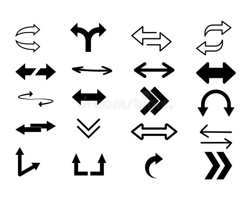 Collection of Arrows, Icons or Symbols, Vector File. Stock Illustration ...