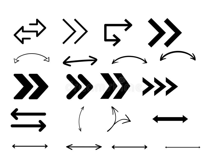 Collection of Arrows, Icons or Symbols, Vector Illustrator File. Stock ...