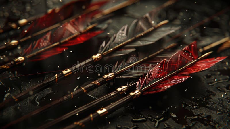 A Collection of Arrows Placed Neatly on a Table Stock Image - Image of ...