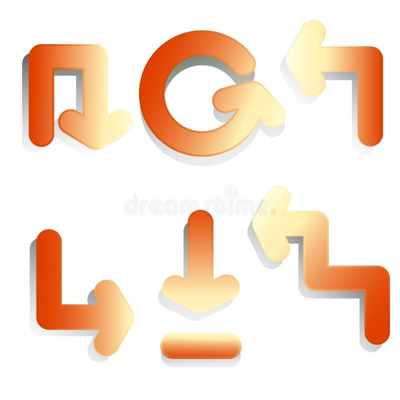 A Set of Arrows, Pointers Depicted Brush Strokes. 12 El Stock Vector ...