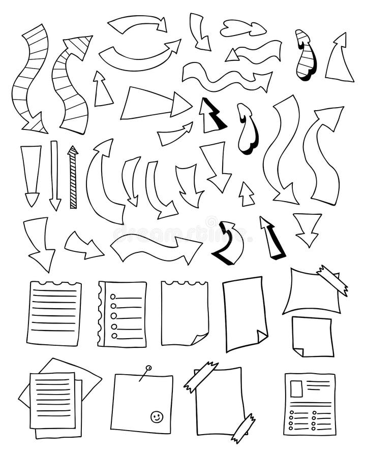Collection Arrows and Pointers, Sheets Paper, Notebook Page, Sticker ...