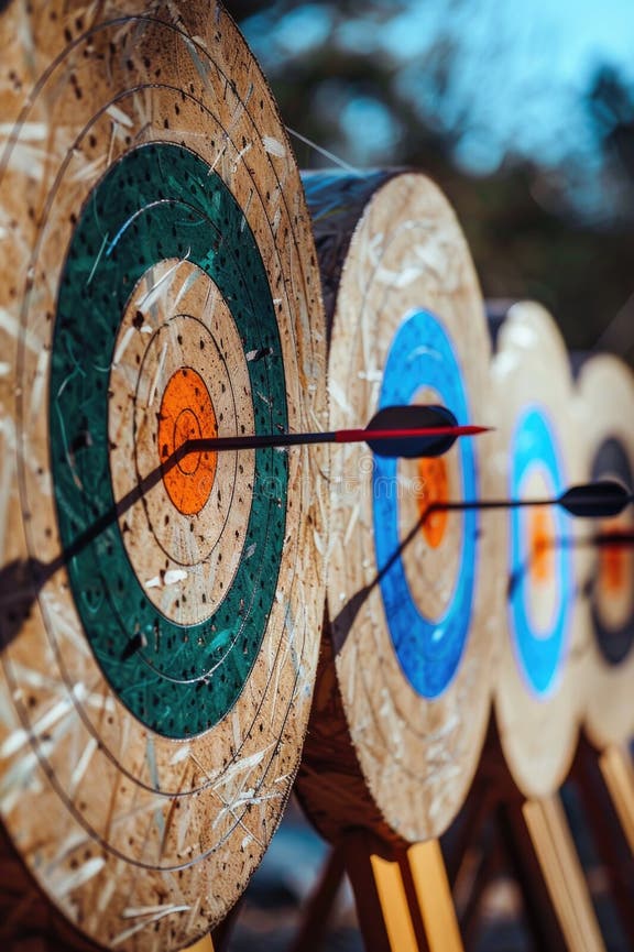 A Collection of Arrows Suspended in Mid-air Stock Image - Image of ...