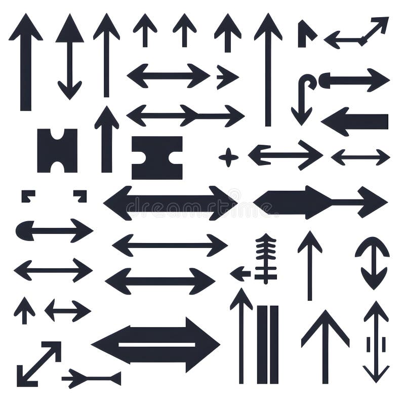 A Collection of Arrows in Various Orientations and Sizes Stock ...