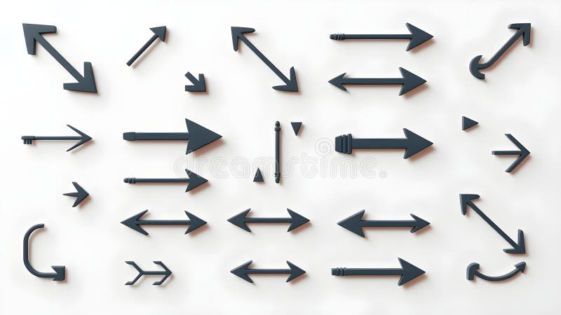 A Collection of Arrows in Various Orientations and Sizes Stock ...