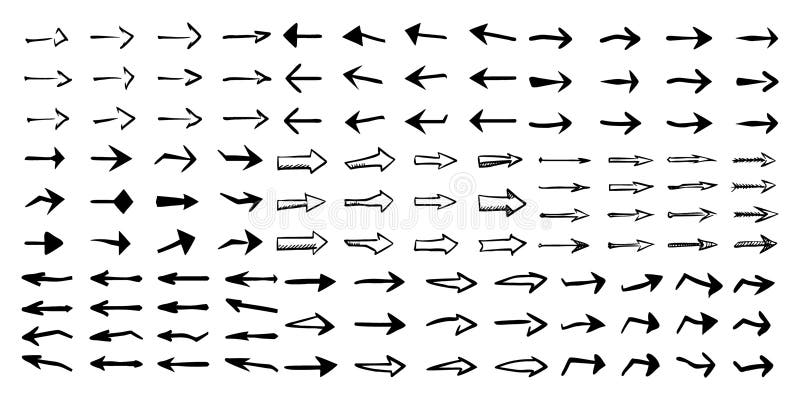 A Collection of Arrows in Various Sizes and Orientations Stock Vector ...