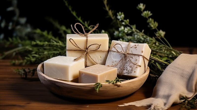 Artisanal Soap Collection: Rustic Aesthetic Stock Image - Image of ...