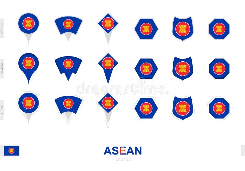 Collection of the ASEAN Flag in Different Shapes and with Three ...