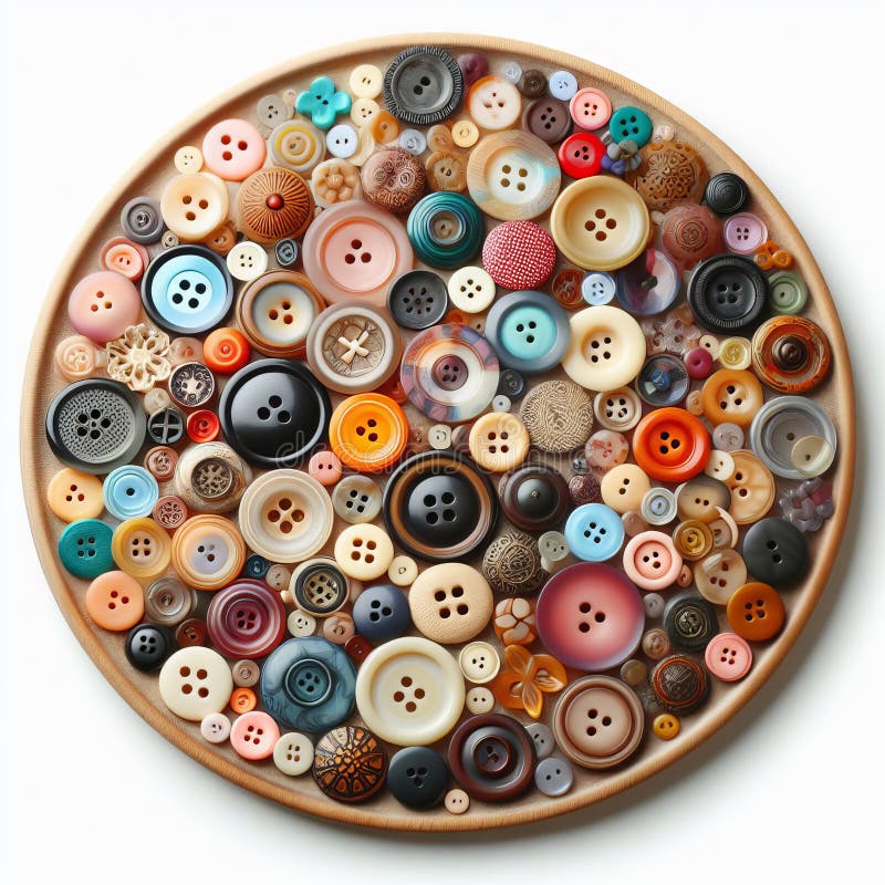 A Collection of Assorted Buttons, in Varying Shapes an Stock ...