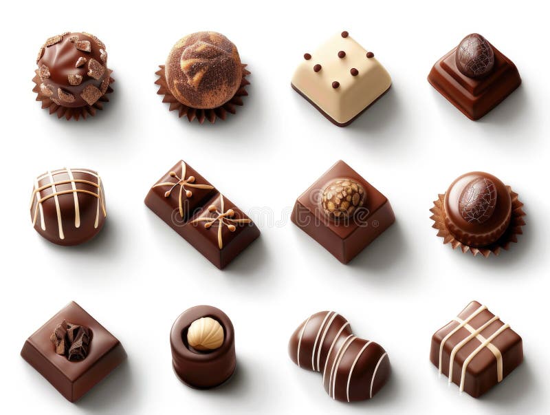Collection Assorted Chocolates Different Shapes Sizes Stock Photos ...