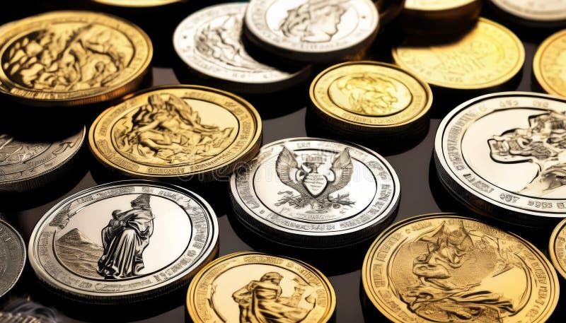 Collection of Assorted Gold Coins Stock Image - Image of detail ...