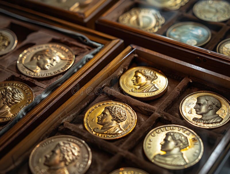 Collection of Assorted Historical Coins in Various Sizes and Designs ...