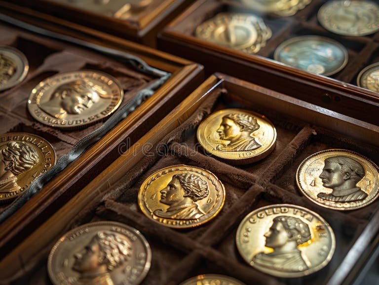 Collection of Assorted Historical Coins in Various Sizes and Designs ...