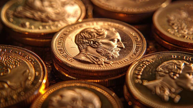 Collection of Assorted Historical Coins in Various Sizes and Designs ...