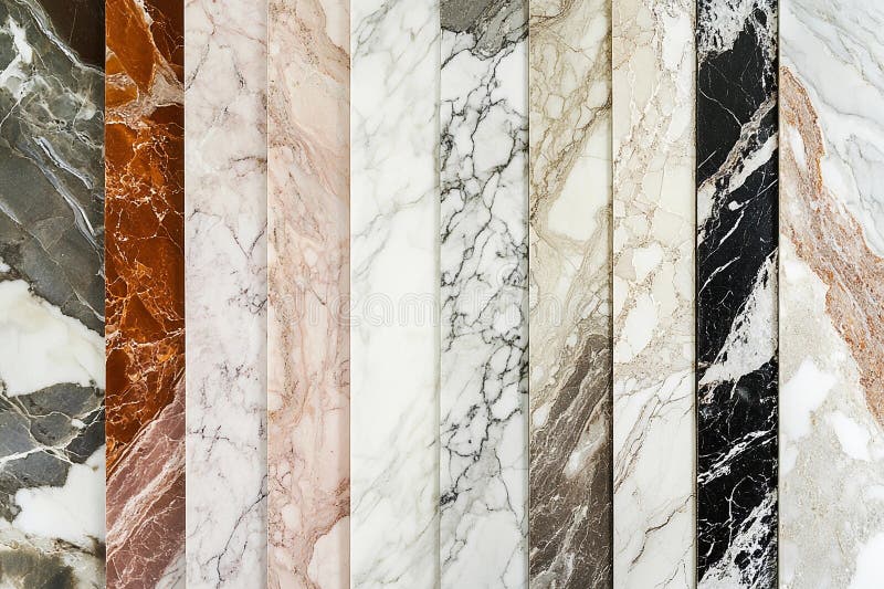 Collection of Assorted Marble Stone Samples Showcasing Various Patterns ...