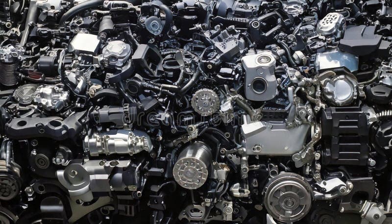 Collection of Assorted Mechanical Parts Showcased in an Industrial ...