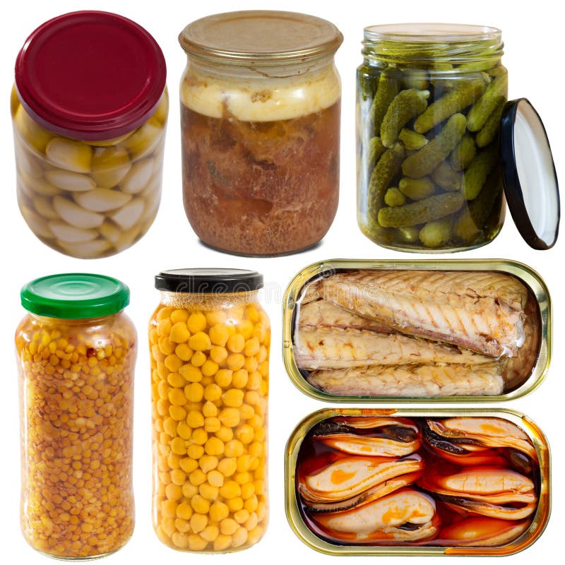 Set of Various Preserves Isolated Stock Photo - Image of glass ...