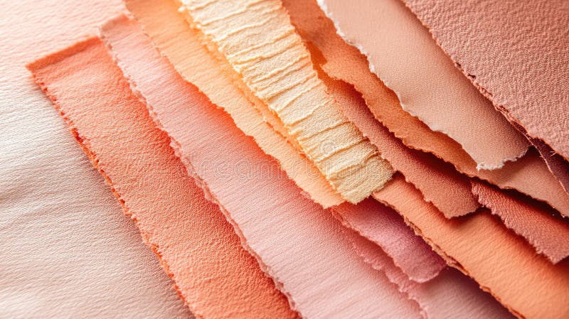 Collection of Assorted Peach and Terracotta Color Swatches for Design ...