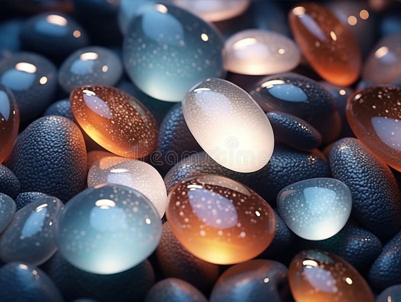 A Collection of Assorted Smooth, Colorful Luminescent Glowing with ...