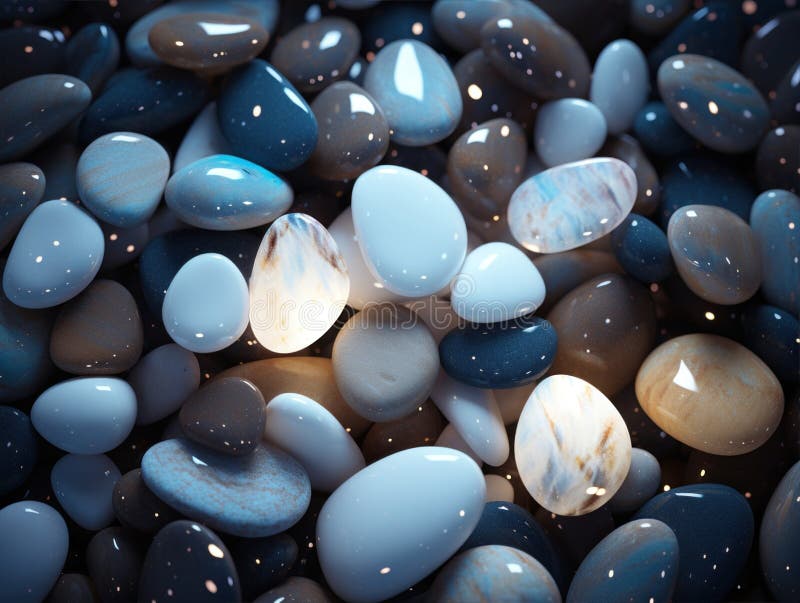 A Collection of Assorted Smooth, Colorful Luminescent Glowing with ...