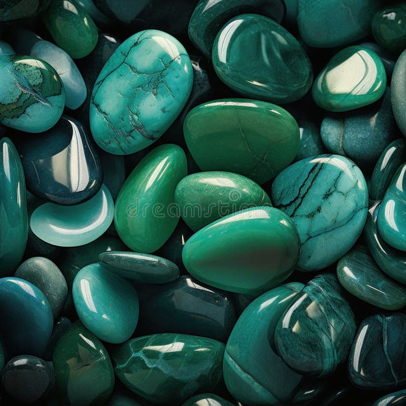 A Collection of Assorted Smooth, Green Pebbles, Perfect for Backgrounds ...