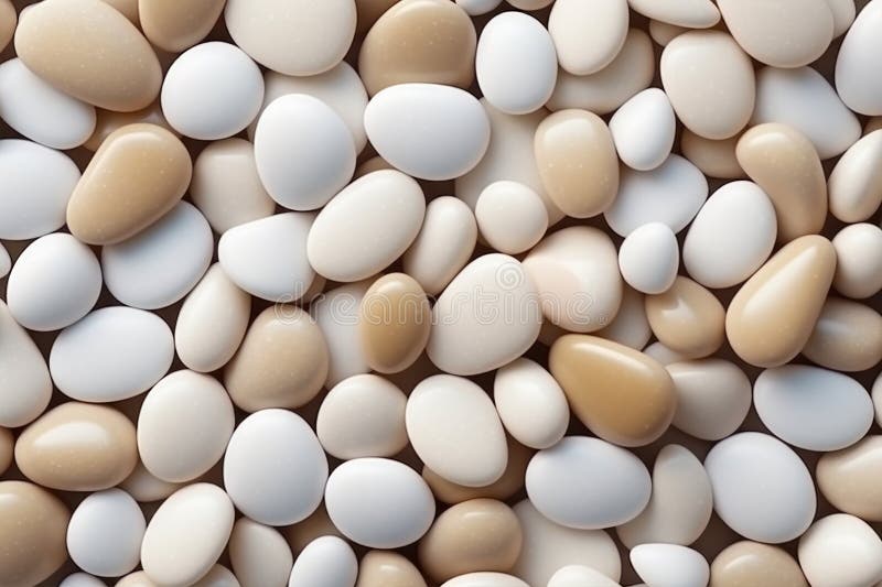 A Collection of Assorted Smooth, Light Beige Pebbles, Perfect for ...