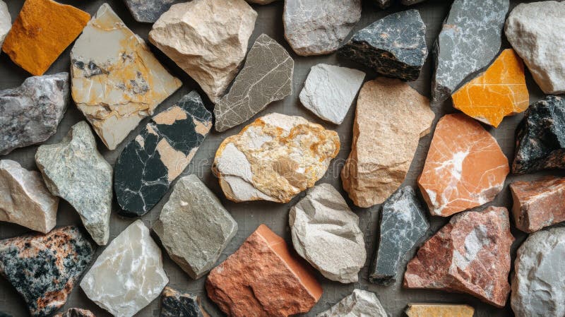 A Collection of Assorted Stones in Various Shapes and Colors Stock ...