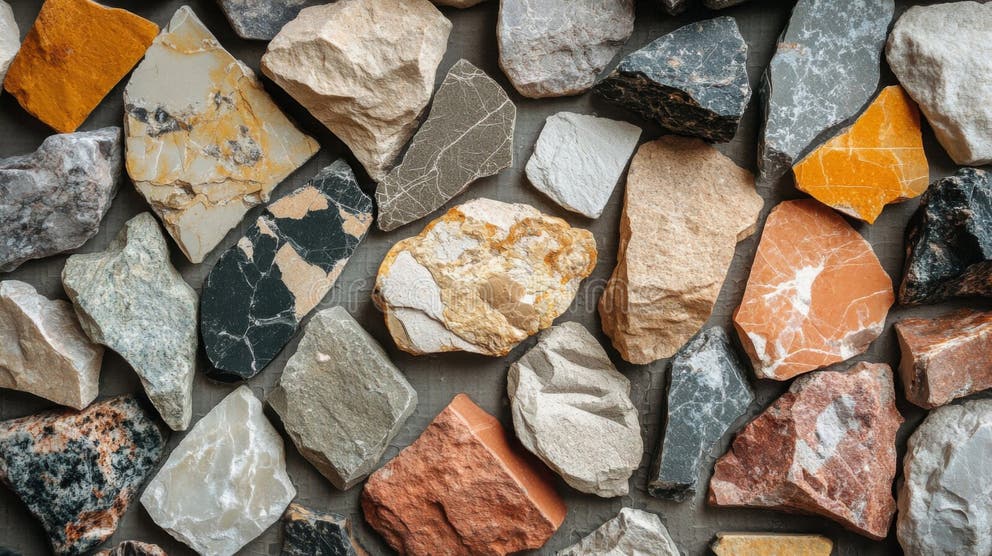 A Collection of Assorted Stones in Various Shapes and Colors Stock ...