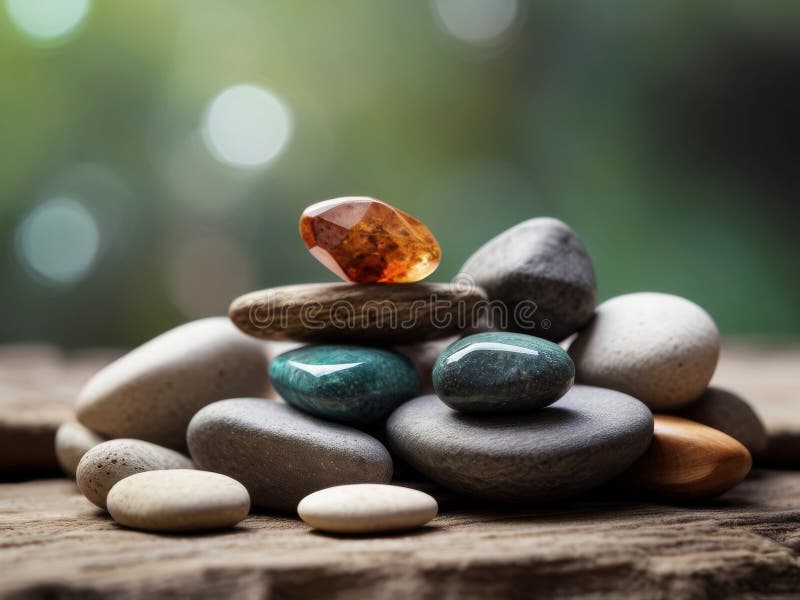 Collection of Assorted Stones and Wooden Objects. Stock Photo - Image ...