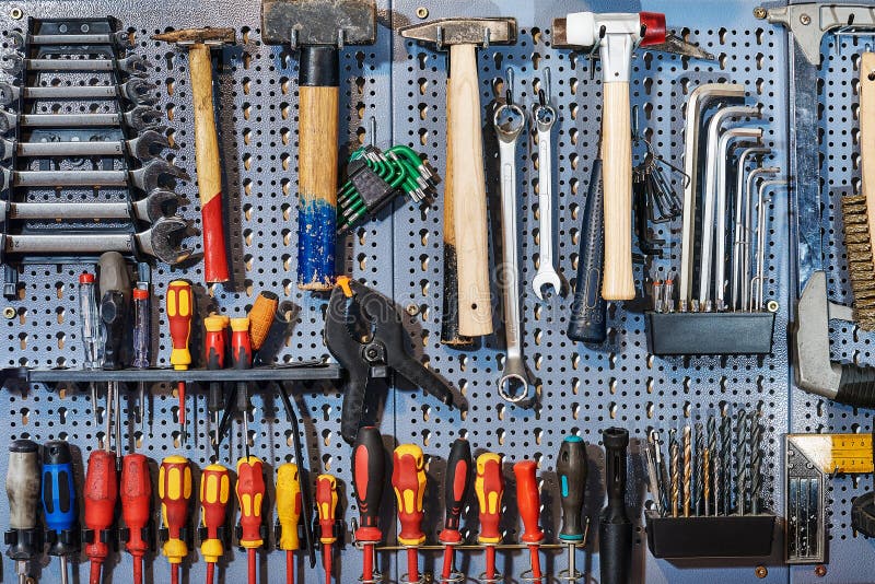 Tools Hanging on a Barn Wall Stock Image - Image of hand, carpenter ...