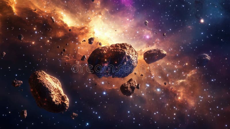 A Collection of Asteroids Floating in Space, Potential for Use in Sci ...