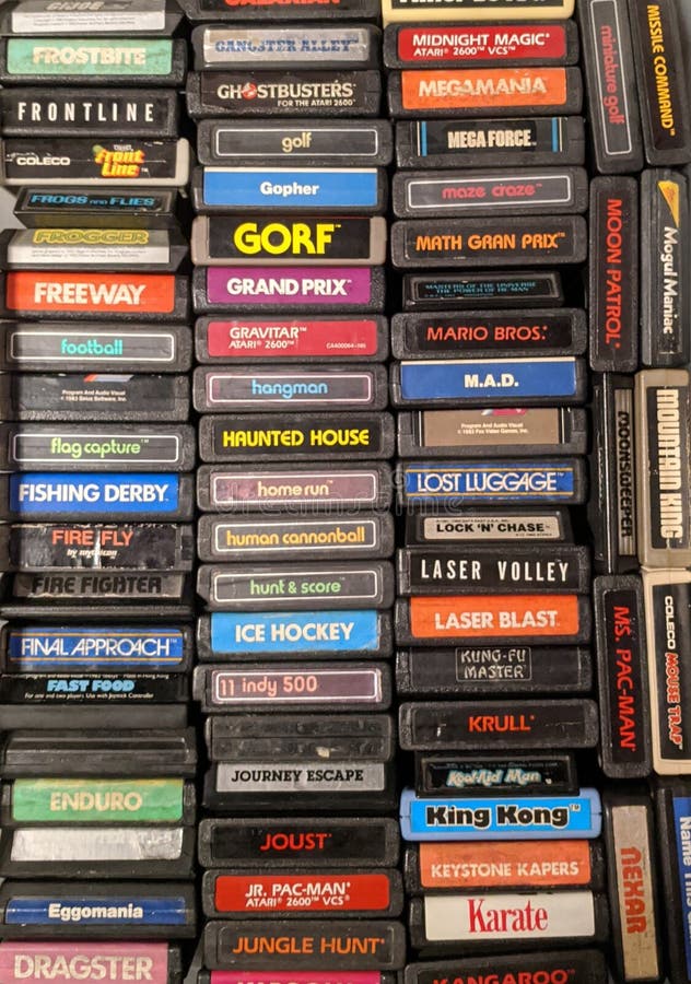 Collection of Atari 2600 Games Packed Together Editorial Image - Image ...