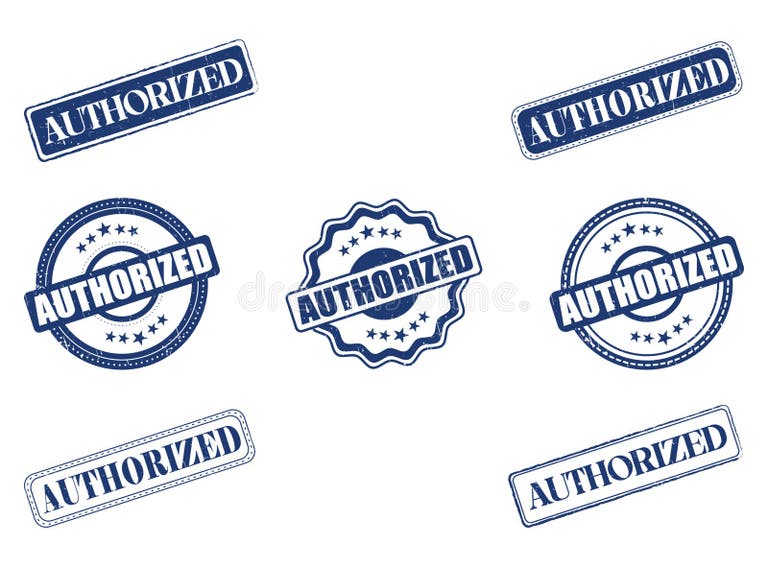 Collection of Authorized Rubber Stamps and Seals Stock Vector ...