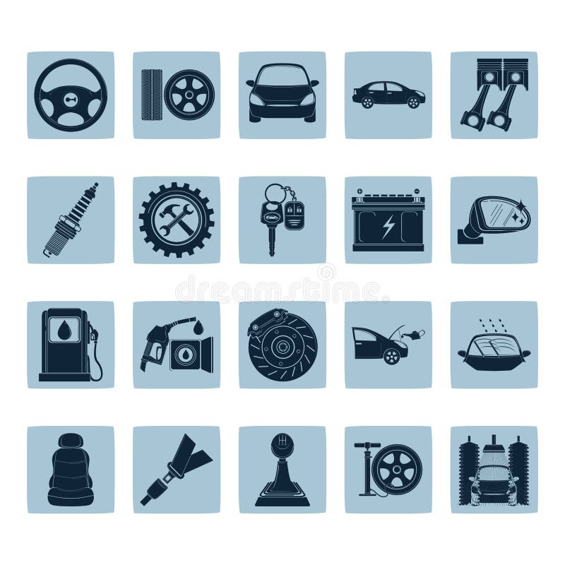 Collection of Automobile Icons. Vector Illustration Decorative Design ...