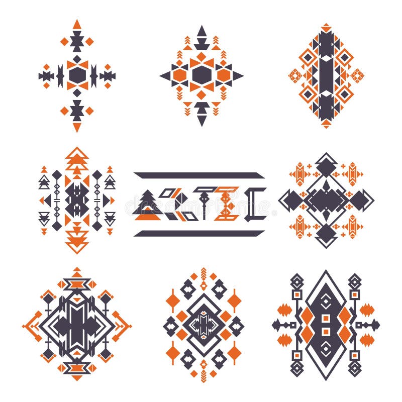 Collection of Aztec Design Concepts. Vector Illustration Decorative ...