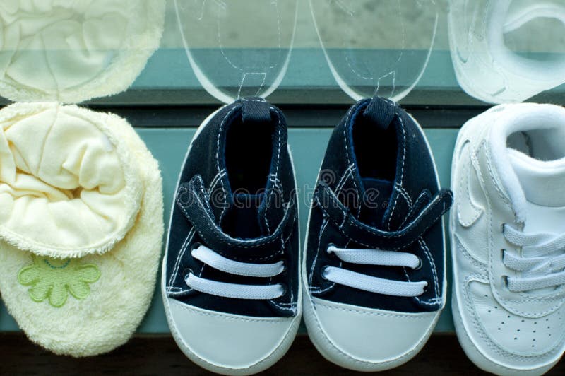 A collection of baby shoes stock image. Image of background - 94971297