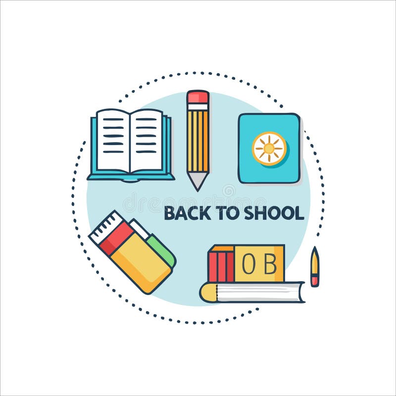 Collection of Back To School Theme Vector Icons Stock Vector ...