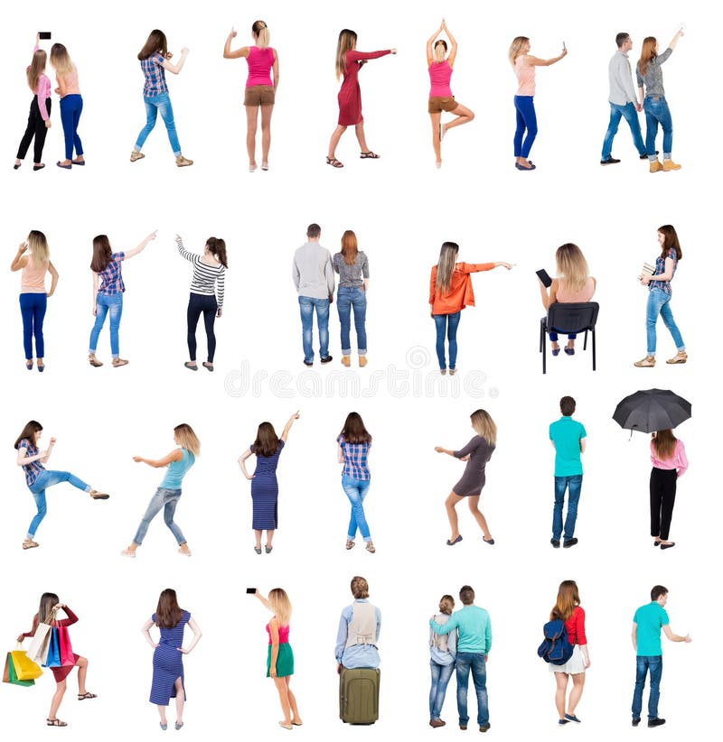 Collection Back View People Stock Photo - Image of look, background ...