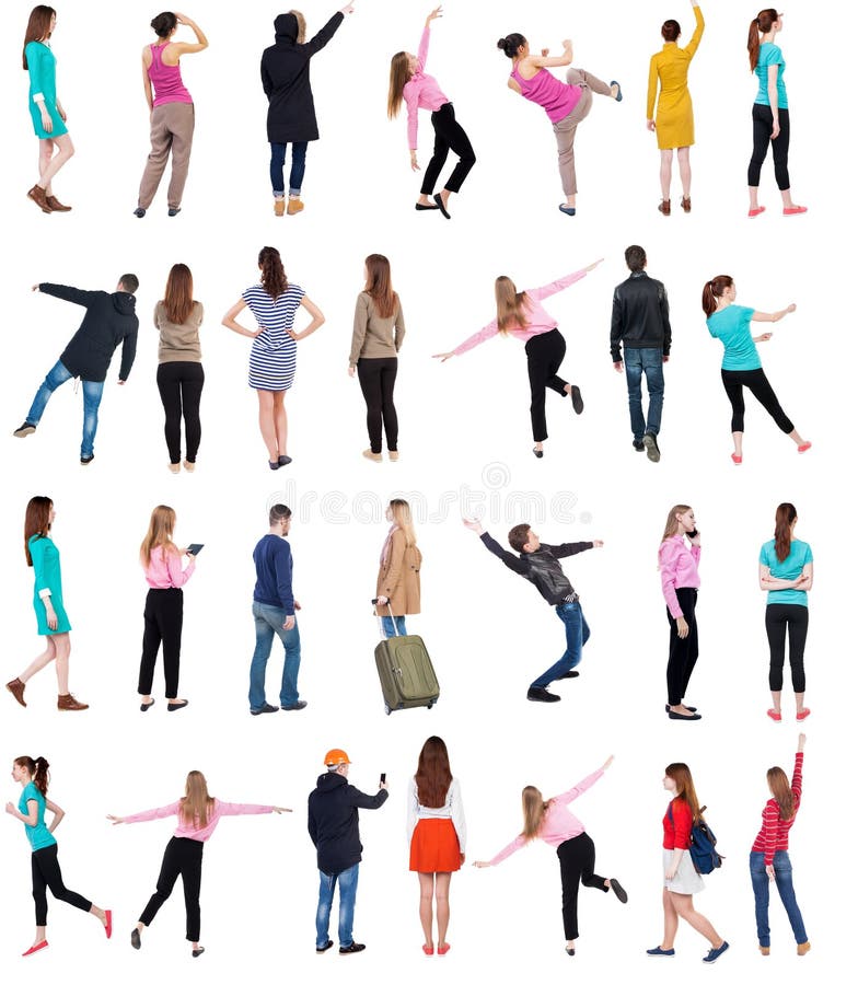 Collection Back View People Stock Photo - Image of portrait, collection ...
