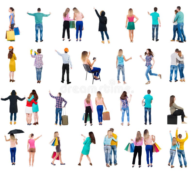 Back View Group of People Looking. Stock Image - Image of rear, human ...