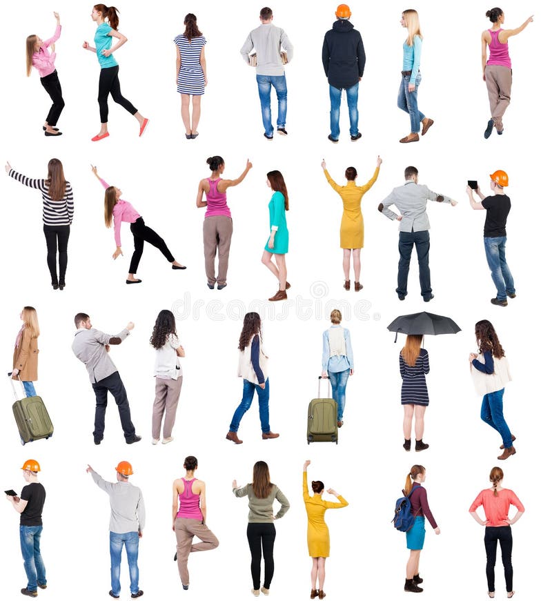 Back View People Collection. Rear View of Business Man in Black Stock ...