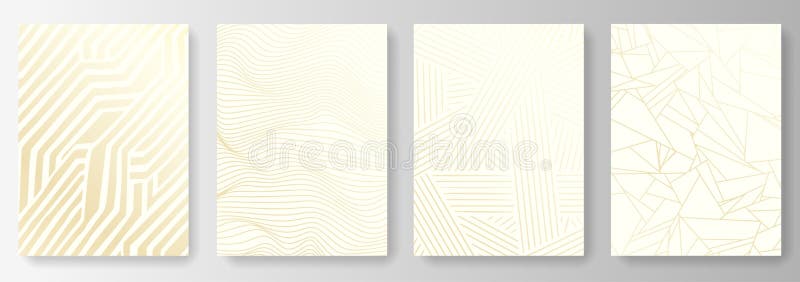 Collection of Backgrounds with Golden Linear Pattern Stock Illustration ...