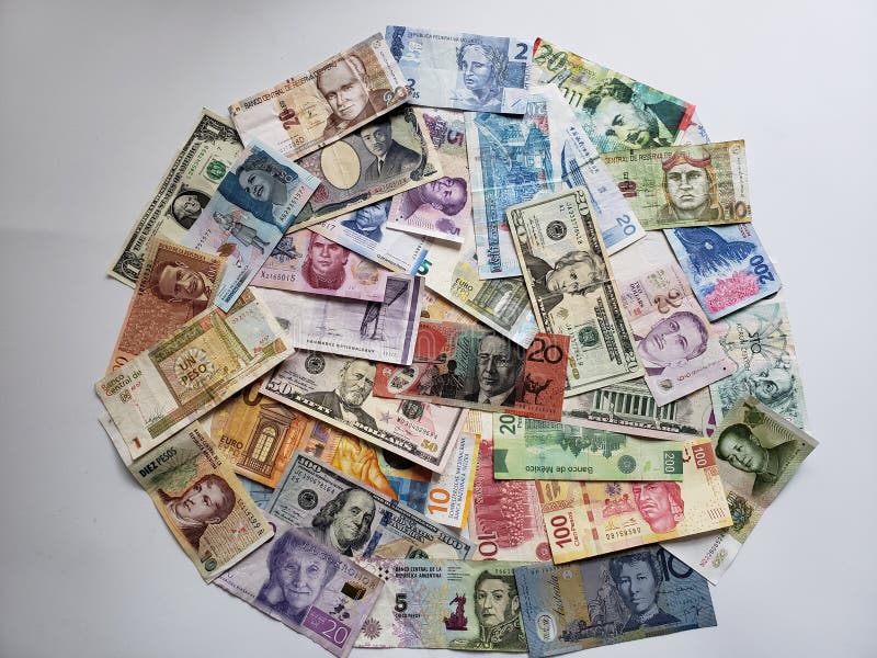 Collection of Banknotes from Various Countries in Different ...