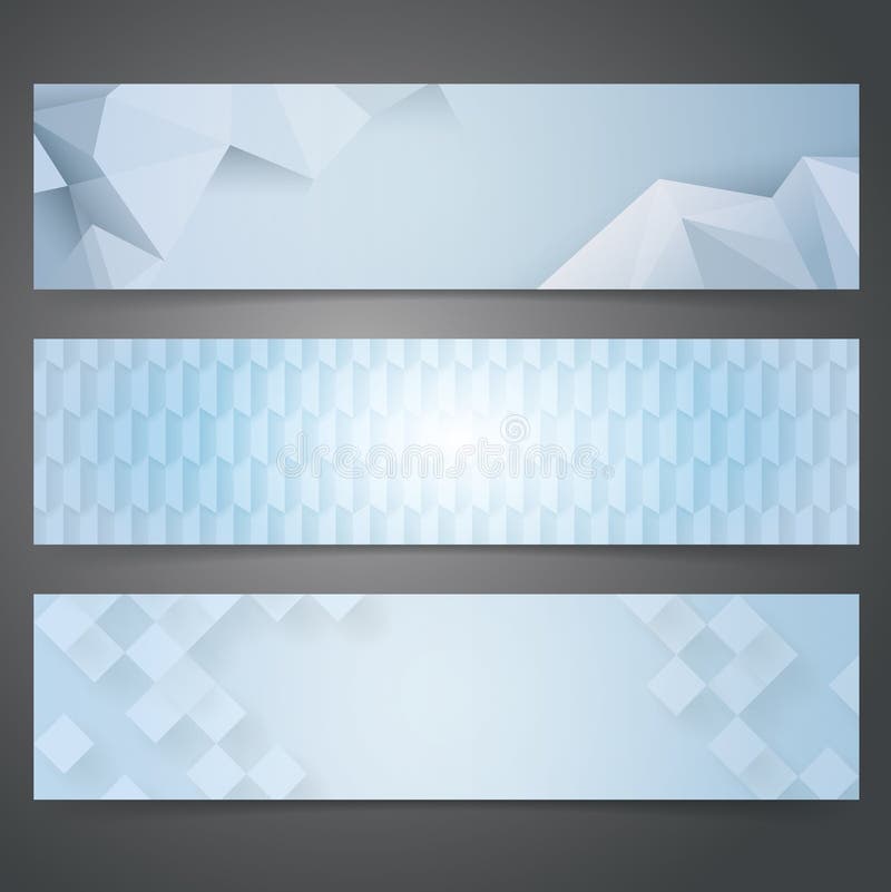 Collection Banner Design, Blue Geometric Background. Stock Vector ...
