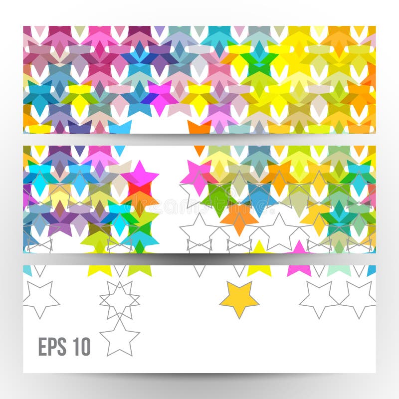Collection Banner Design with Stars, Colorful Background, Vector ...