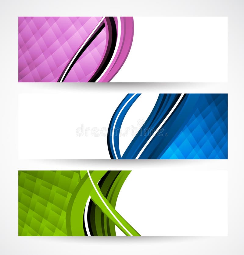 Colorful striped banners stock vector. Illustration of elements - 13691543