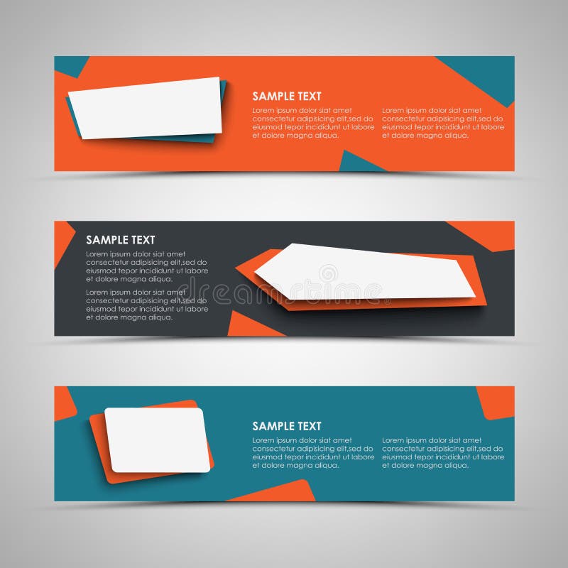 Collection Banners with Abstract Design Pointers Template Stock Vector ...