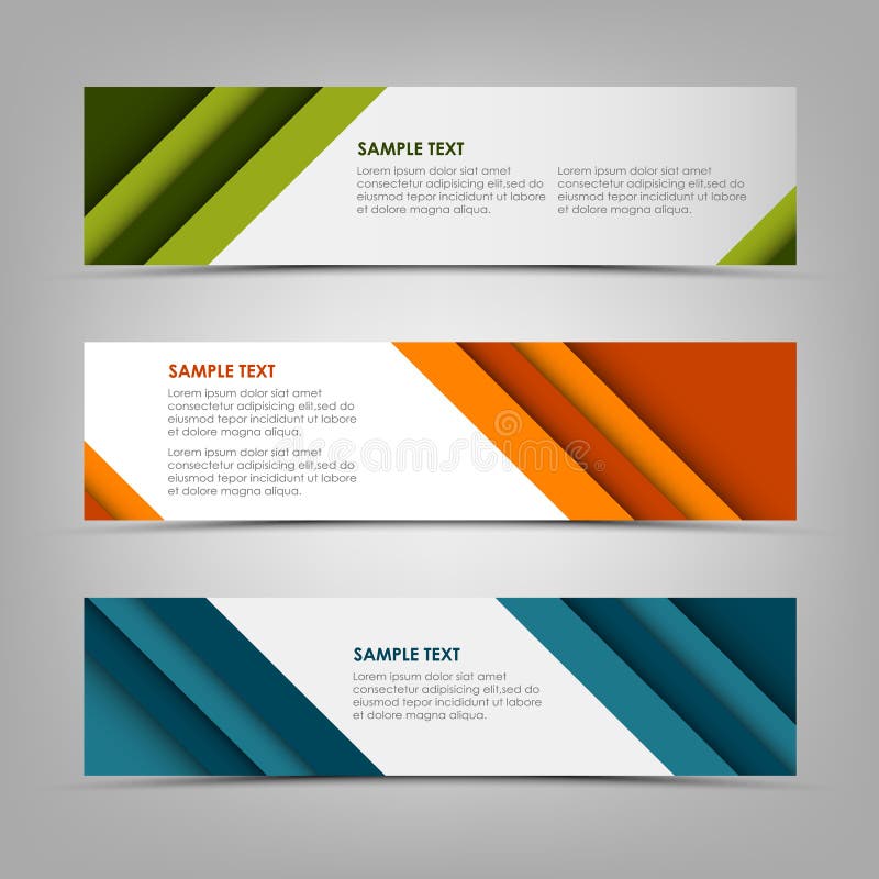 Collection Banners with Abstract Design Stripes Template Stock Vector ...