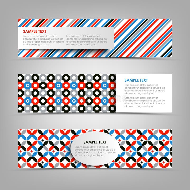 Collection Banners with Abstract Retro Patterns Stock Vector ...
