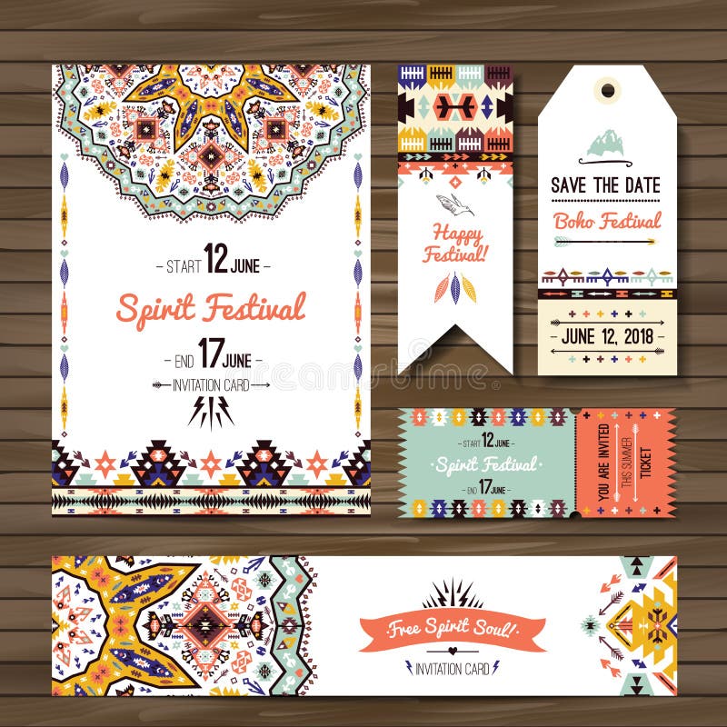 Collection of Banners, Flyers or Invitations with Geometric Elements ...
