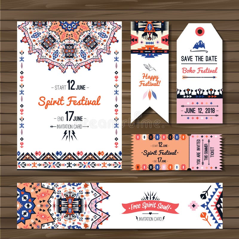 Collection of Banners, Flyers or Invitations with Geometric Elements ...